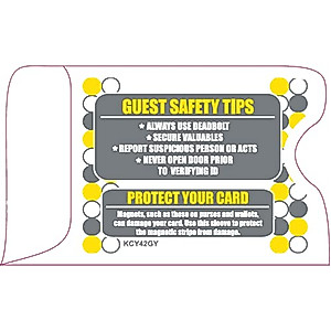 1000 Cashier Depot Keycard Envelope/Sleeve" Welcome Guests" 2-3/8" x 3-1/2" 1000 Count (Gray/Yellow)