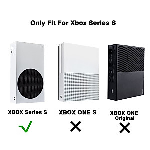 Monzlteck Wall Mount Holer for Xbox Series S,All Metal Vertical Hanging On Wall with Power Botton Left/Right,Wall Shelf Bracket for XSS