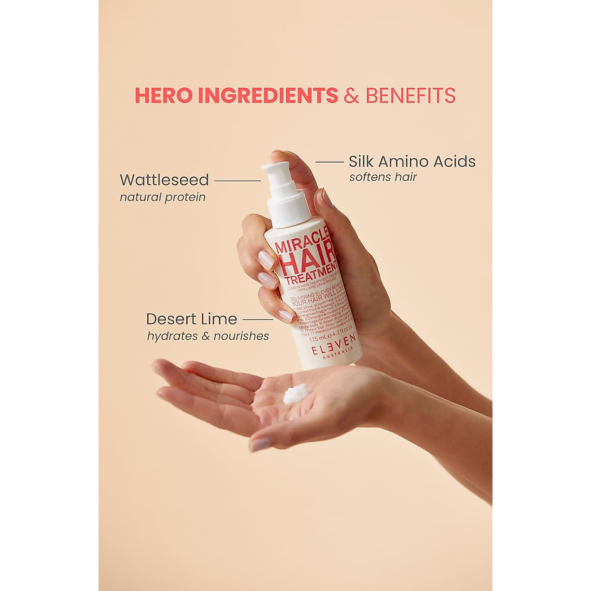 ELEVEN AUSTRALIA Miracle Hair Treatment Protect & Repair Hair Before Styling - 4.2 Fl Oz