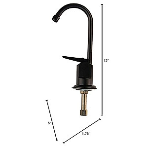 Westbrass D203-NL-62 6" Touch-Flo Style Pure Cold Water Dispenser Faucet, Matte Black