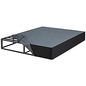 Signature Design by Ashley 10" Mattress Box Spring with Metal Foundation, Queen, Black