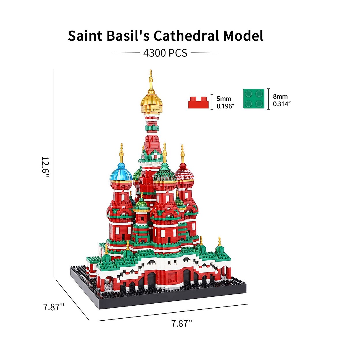 Geniteen Building Block Set, Saint Basil's Cathedral Architecture Model Micro Mini Blocks, Educational Mini Blocks, 4300 PCS
