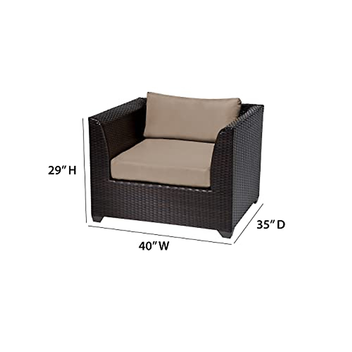 TK Classics Barbados 17 Piece Wicker Outdoor Sectional Seating Group with Storage Coffee Table and Club Chairs, Grey