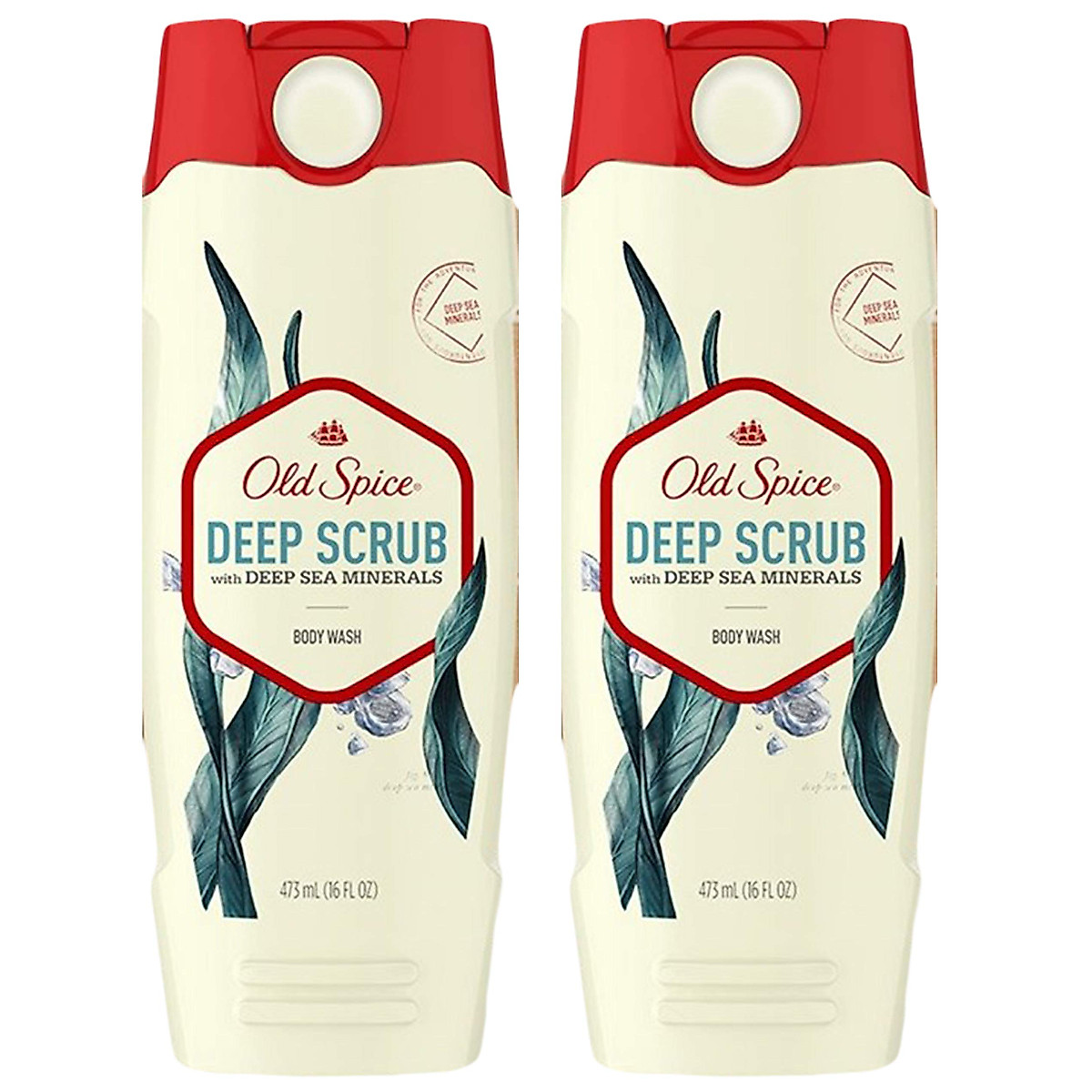 Proctor & Gamble Old Spice Mens Body Wash Deep Scrub with Sea Minerals 16 Ounce (473ml) (2 Pack)