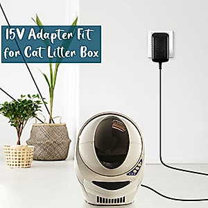 SLLEA 15V AC Adapter Compatible with Cat Open Air Self Cleaning Cat Litter Box Power Cord