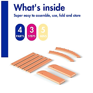 BRIOPAWS Folding Adirondack Ottoman, HDPE Adirondack Chair Footrest Weather Resistant, Plastic Outdoor Footstool for Patio Backyard Poolside Porch Deck Lawn Indoor, Apricot, 19.7W x 18.5L x 13H Inch