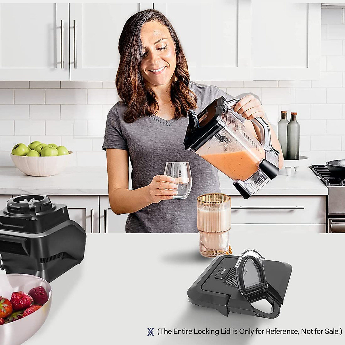 WARDFYT Pour Spout Cover Replacement Compatible with Ninja Locking Lid 72 oz Pitchers, Replacement Lid Flap Spout for Ninja Blender New Square Pitcher Top, Clear,Polycarbonate,BL610 BN751 BN801 CO610B