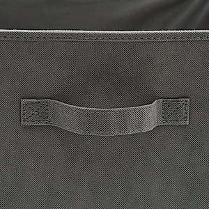 EZOWare Set of 4 Foldable Fabric Basket Bin, 13 x 15 x 13 inch Collapsible Organizer Storage Cube with Handles for Home, Bedroom, Baby Nursery, Office, Kids Playroom Toys - Gray