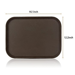 PETTYOLL 2PCS Cafeteria Trays, 12" x 16" Inch Plastic Restaurant Serving Trays, Restaurant Grade Non-Slip Trays for School Lunch, Diner, Commercial Kitchen Restaurant Equipment