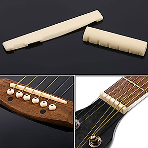 TIMESETL Guitar Accessories Kit Guitar Tool Changing Kit Include Acoustic Guitar Strings, Tuner, Capo, String Winder, Picks, Pick Holder, Bridge Pins, Nuts & Saddles, Finger Protector, Finger Picks