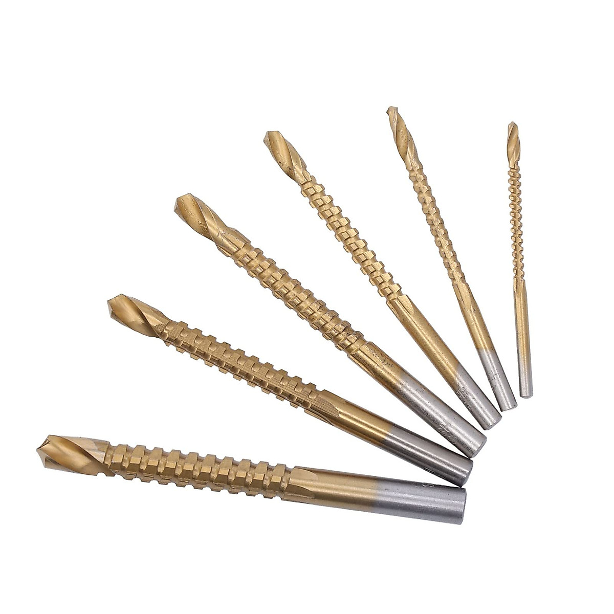 Twist Drills Bits Set, Better Balance Heat Treated Stable High Speed Steel 6Pcs Serrated Drill Bit for Drilling