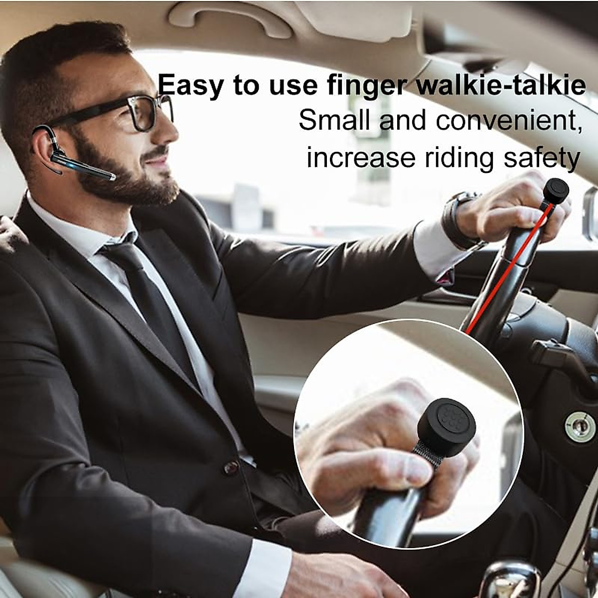 Walkie Talkie Bluetooth Headset PTT with Noise Cancelling Mic 2 Pin Wireless Earpiece Compatible with Motorola GP68 CP200 GP88 walkie talkies Radio HB-6A