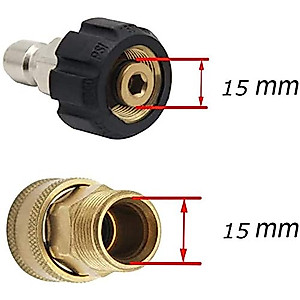 Twinkle Star Pressure Washer Adapter Set Quick Connect Kit, M22 15mm, TWIS292