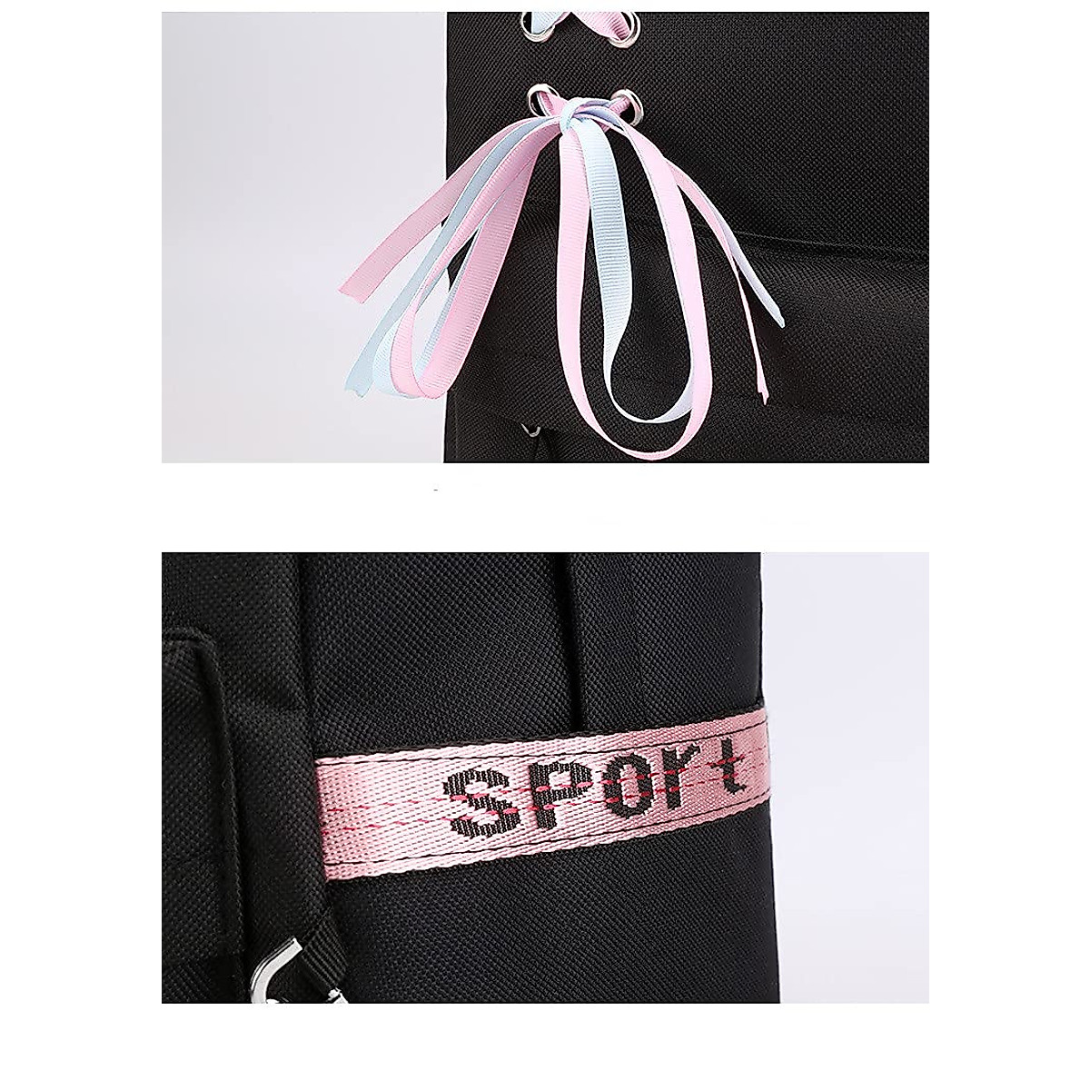 COSABZ Anime Hu Tao School Bag Back to School Backpack Cosplay Kawaii Ribbon Shoulder Bag Satchels