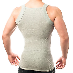 Different Touch Men's Athletic Style Tank Tops Square Cut Muscle Ribbed A-Shirts (XL, 4 Pack (Assorted))