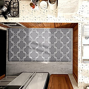 Keeko Kitchen Mat, 20''x39'' Cushioned Anti-Fatigue Floor Mat, Heavy Duty PVC Ergonomic Comfort Standing Foam Mat for Kitchen, Floor Home, Office, Sink, Laundry, Grey
