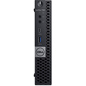 Dell OptiPlex 7060 Micro Form Factor (MFF) Micro-Tower Business Desktop PC, Intel i7-8700T, Crucial 16GB 2666Mhz RAM, Intel PCIe Nvme 1TB SSD, Display Port, Wireless LAN, Ethernet, USB C, Win 10 Pro