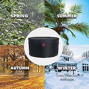 Turtle Life Patio Furniture Sets Cover,Heavy Duty Round Outdoor Dinning Table and Chairs Cover,No Fading Away Within 2 Years,Black,Dia 72" x 29" H