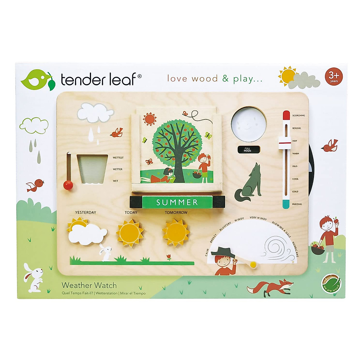 Tender Leaf Toys - Weather Watch - Educational Wooden Weatherboard for Kids - Perfect Climate Teaching Toy Station for Kids to Play and Learn for Age 3+