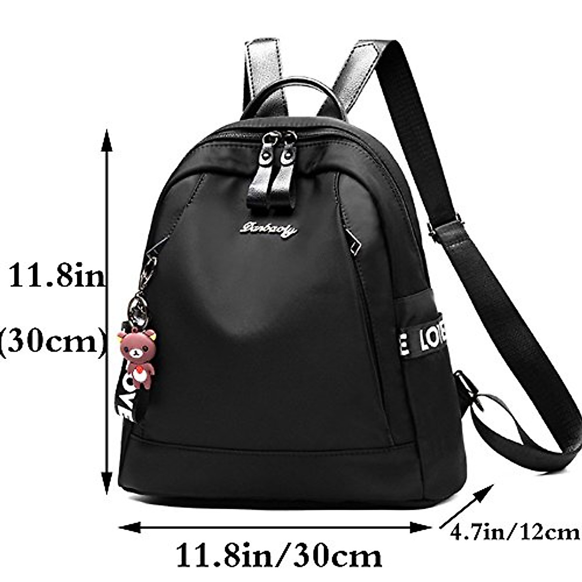 FiveloveTwo Womens Girls Fashion Backpack Rucksack Oxford cloth Anti-thef Backpack Purse Shoulder Hobo Satchels Top-Handle Bags Black