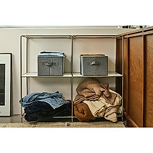 enoughstar Wardrobe Clothes Organizer-2Pcs Clothes Storage Organizer Bins-Foldable Clothes Drawer Organizer for Folded Clothes, Pants, Sweaters-5 Grids Organizer