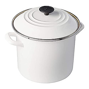 Le Creuset Enamel On Steel Stockpot, 8 quarts, White