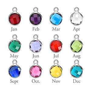 SexyMandala Birthstone Name Necklace Rhinestone Personalized Sterling Silver (SM_PDSS_Personalize_151_1)