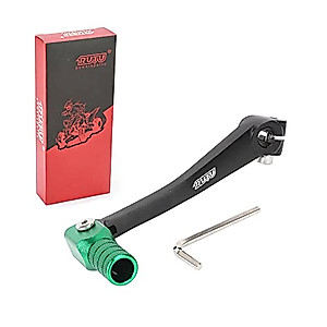 RUTU CNC Gear Shift Lever Folding Shifter Lever with L-Wrench - Shifting Lever for XR50 CRF50 50cc 70cc 90cc 110cc 125cc Dirt Bike Dual Pit Bike - 6061 Aviation Aluminum Bike Gear Shifter Black-Green