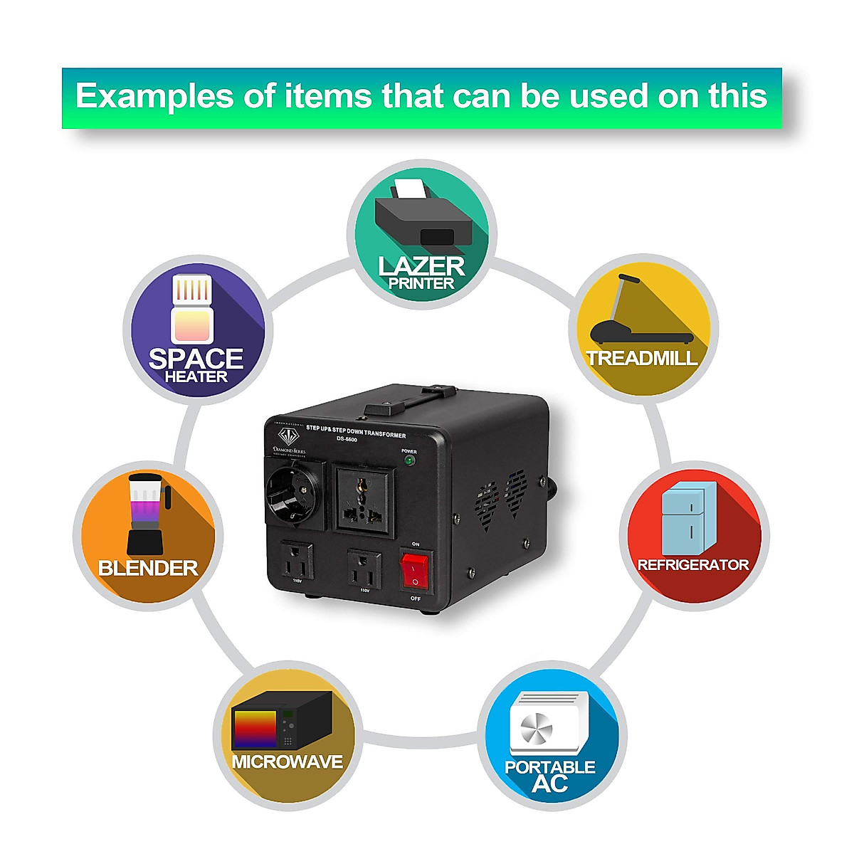 Dynastar Step Up & Step Down Voltage Converter and Transformer, 110-220 to 220-240 Volts; Heavy Duty, Extra Durable Lifetime Coil, 5-Year-Warranty, 5500 Watts