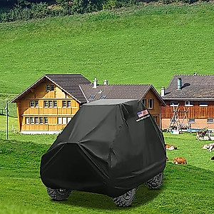 NEVERLAND UTV Covers, Side by Side Cover Waterproof 300D Heavy Duty Outdoor Utv Cover with American Flag Compatible with Honda Pioneer Polaris Ranger Protection 114.17"x 59.06"x 74.80"(290x150x190 cm)