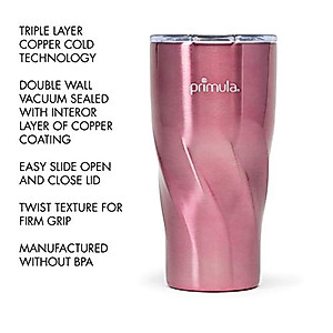 Primula Avalanche Double Wall Vacuum Sealed Travel Water Bottle 20 oz - Pink