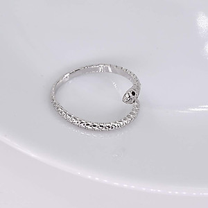 LEMON GRASS Little Silver Snake Ring Adjustable One Size