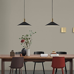 H XD GLOBAL Industrial Style Pendant Lighting, Classic Iron Hanging Pendant Light, Dining Room Hanging Lamp, Bedroom Bedside Bar Hanging Lighting, Living Room Pendant Lamp (Gold)