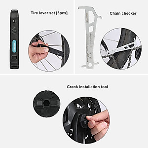 Swiss+Tech 30 Piece Bike Repair Tool Kit, Bicycle Maintenance Tool Set with Storage Case, Bike Accessories for Mountain/Road/Park Bike