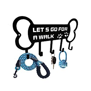 BiaGift Dog Leash Holder for Wall, Dog Stuff Storage Organizer, Mail Organizer and Key Holder Wall Mount with Lets Go for A Walk - Dog Leash, Dog Stuff, Key, Organizer Wall for Entryway, Farmhouse