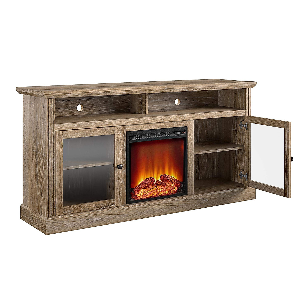 Ameriwood Home Chicago Fireplace TV Stand for TVs up to 65", Natural