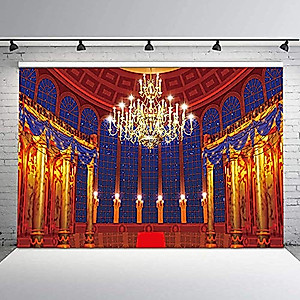 VIDMOT Ballroom Backdrop for Photography Beast's Palace Background for Girl Princess Belle Party 7x5ft Magnificent Castle Background Christmas Decor Photo Backdrops Photo Booth Studio Props ZYVV0673