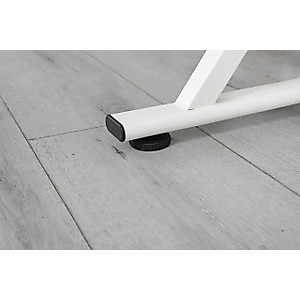 Tzou Drafting Printing Table with Chair 0-75° 31.5"-49.5" Adjustable Height Tempered Glass Drawing Table for Office School Artists Architects White