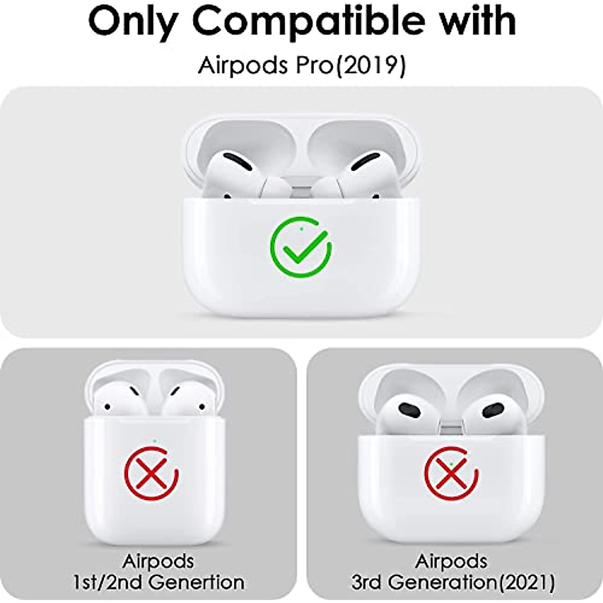 New AirPod/Pro Case ,with Keychain Soft Silicone Protective Cover Apply to AirPod/Pro (R-Zoro/Pro)