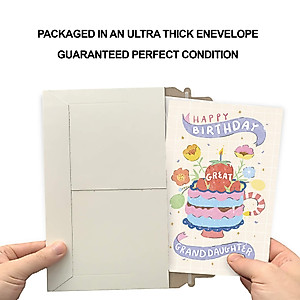 Prime Greetings Birthday Card Great Granddaughter, Made in America, Eco-Friendly, Thick Card Stock with Premium Envelope 5in x 7.75in, Packaged in Protective Mailer