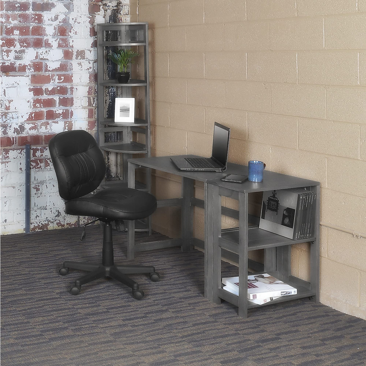 Regency Flip Flop Folding Bookcase, 34 in, Grey