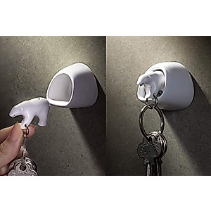 Polar Bear Wall Key Holder by Qualy Design Studio. White Color. Cool Home Design Item. Unusual Gift.