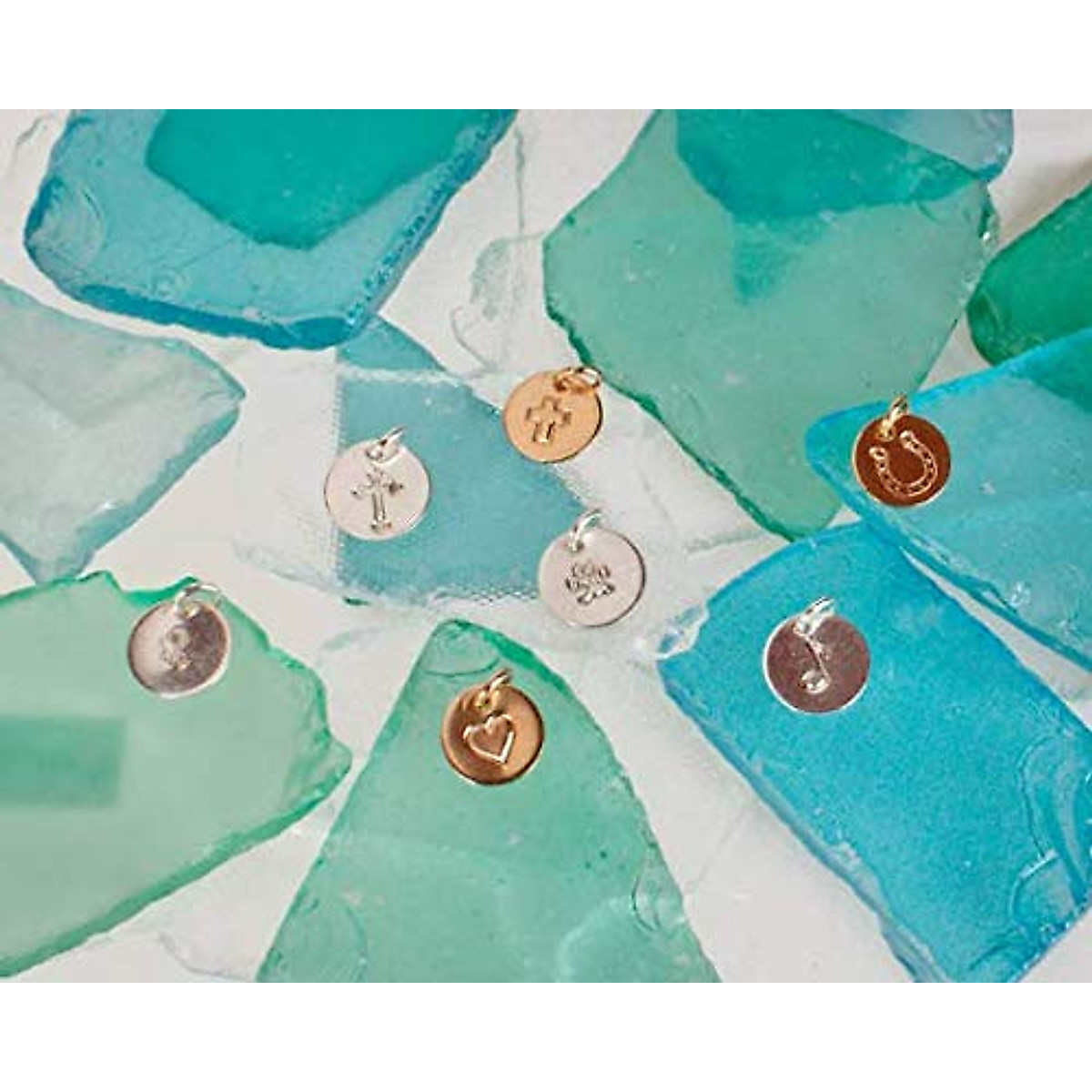 EFYTAL Extra Initial or Symbol, Small 10mm Sterling Silver or Gold Filled Charm, Add Custom Initial to Any Necklace, Tiny Add-On Charms, No Chain Included