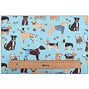 Hanjunzhao Cute Animals Cat Dog Fat Quarters Fabric Bundles 18 x 22 inch for Quilting Sewing Crafting