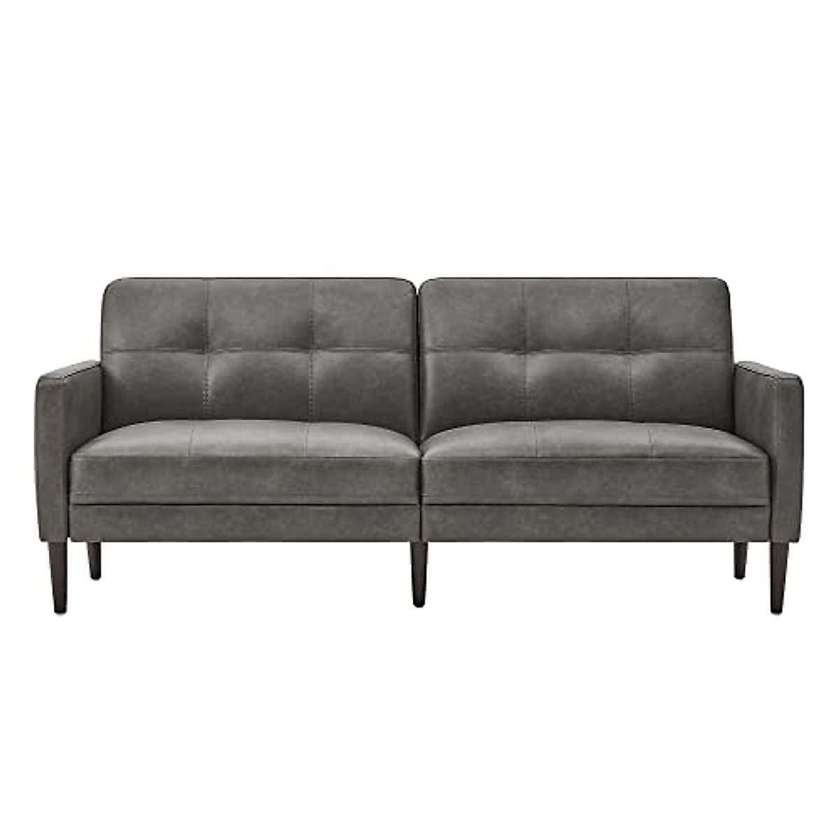 CHITA Mid-Century Sofas Furniture 73.2''W Faux Leather Sofa Couch Sets for Living Room Apartment, Grey