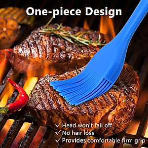 Hhyn Silicone Basting Pastry Brush Set 4 Pack Heat Resistant Spread Oil Butter Sauce for BBQ Grill Barbeque Kitchen Baking Cooking Pastries, 2 Large & 2 Small Multicolor