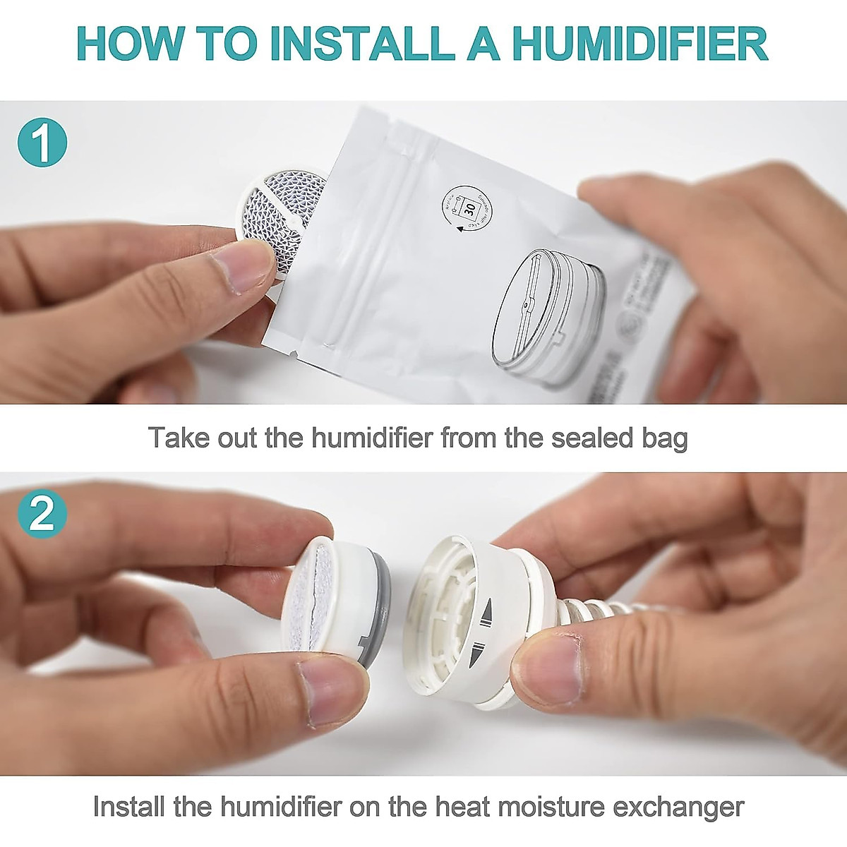Humidx Plus Humidifier Filter Compatible with AirMini and N20 Connector, Includes 4pcs, Each one uses an Independent Sealed Package.
