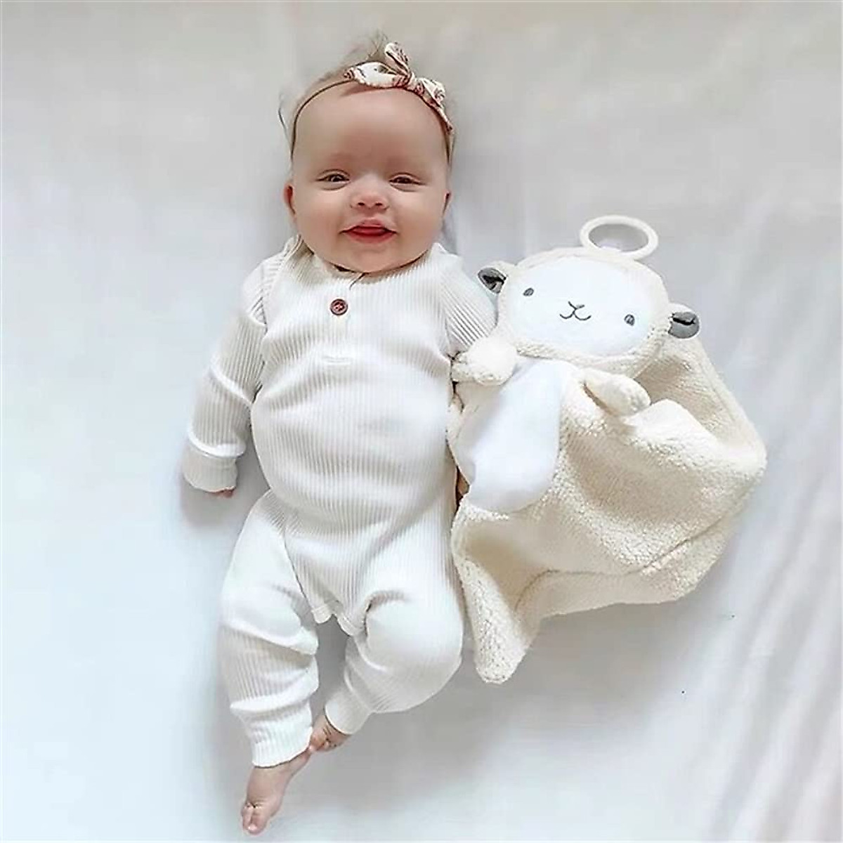 Eghunooy Baby Boy Girl Solid Color One Piece Romper Jumpsuit Outfits Clothes (Newborn) White