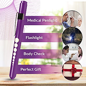 PenlightPro 6 Pcs LED Medical Pen Light with Batteries,Pen Light Essential for EMT,Nurses,Nursing Students,Doctors,Effective Pupil Gauge,Ruler and Tactical Pen Lights