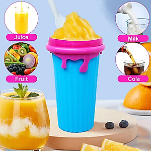 Slushy Cup, 2PCS 500ml Magic Slushy Maker Cup TIK TOK Quick Frozen Magic Cup Double Layers Slushie Cup Portable Quick Frozen Smoothies Squeeze Cooling Cup